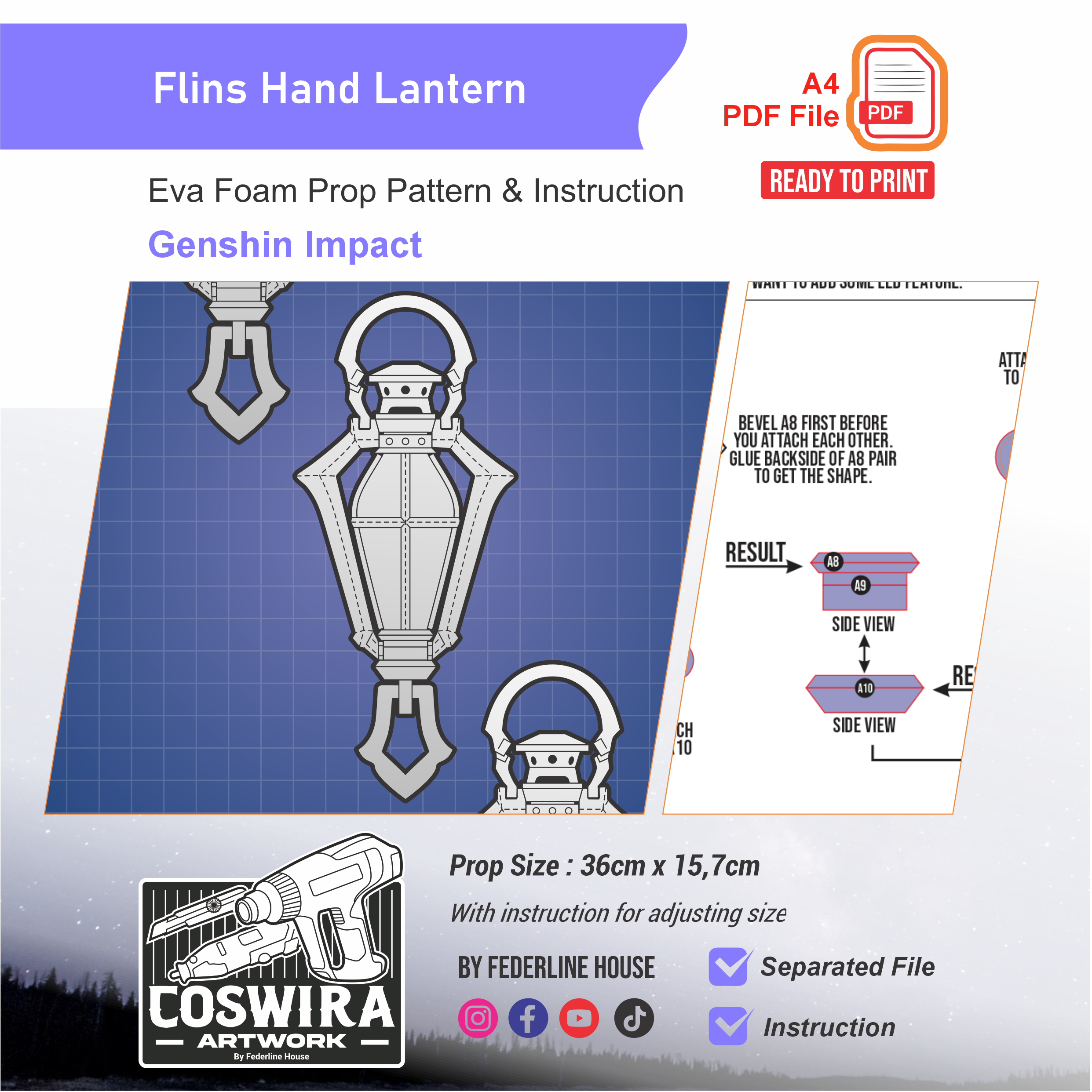 Genshin Impact Cosplay Prop Pattern – Coswira Artwork