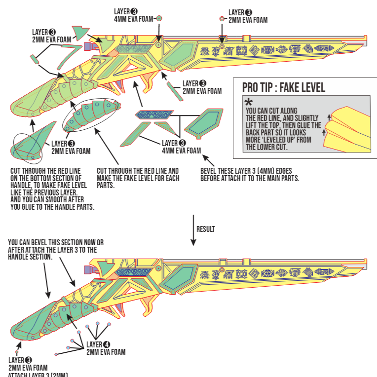 Gustave Pistol Prop Pattern Template – EVA Foam Pattern for Cosplay ...