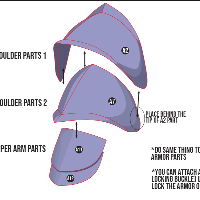 High Elf Shoulder Armor Basic Pattern Template – EVA Foam Pattern for ...