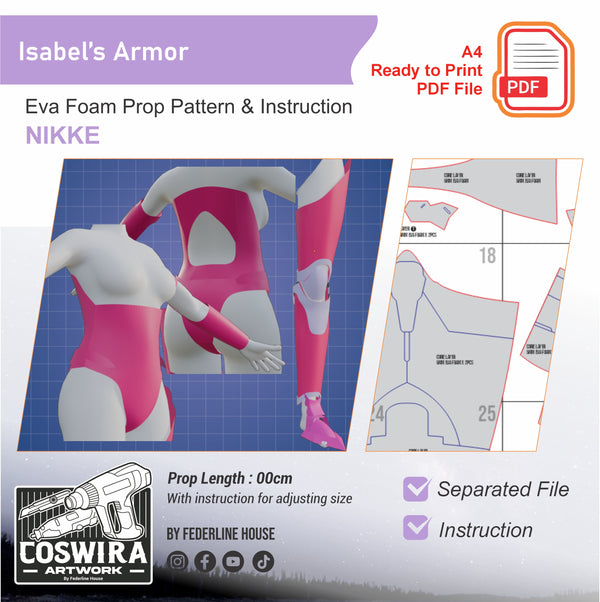 Isabel Armor Prop Pattern Template – EVA Foam Pattern for Cosplay & DI ...