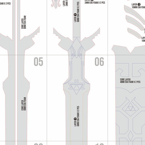 Master Sword Prop Pattern Template – EVA Foam Pattern for Cosplay & DI ...