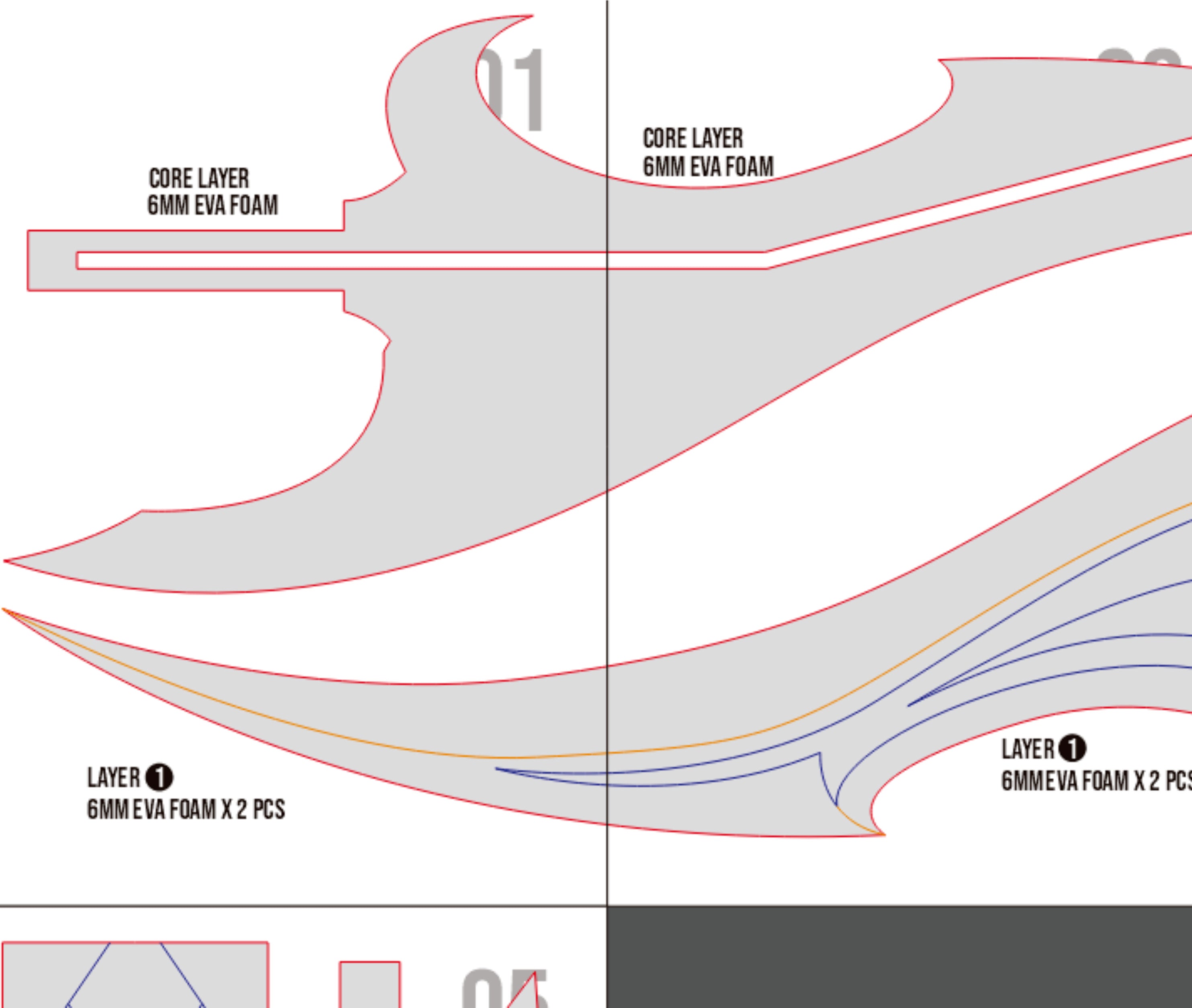 Prop Pattern: Baruka's Dagger from Solo Leveling Cosplay Template Blue ...
