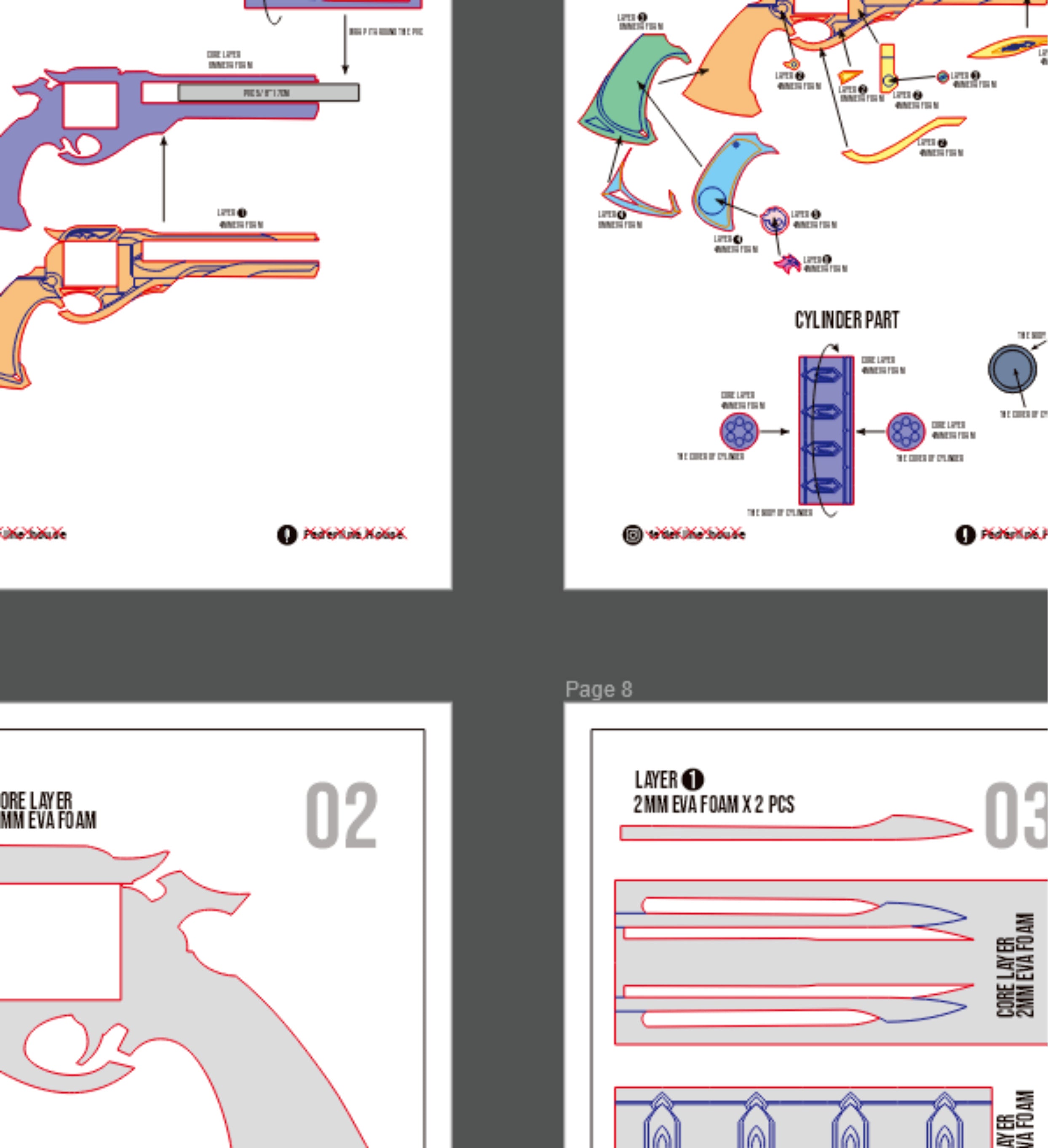 Prop Pattern: Boothill Revolver from Honkai Star Rail Cosplay Template ...