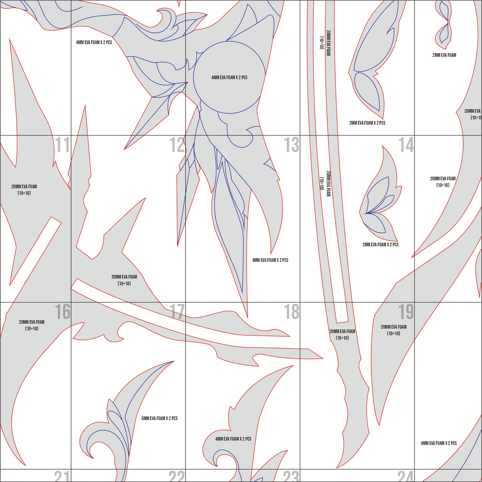 Prop Pattern: Castorice Scythe from Honkai Star Rail Cosplay Template ...