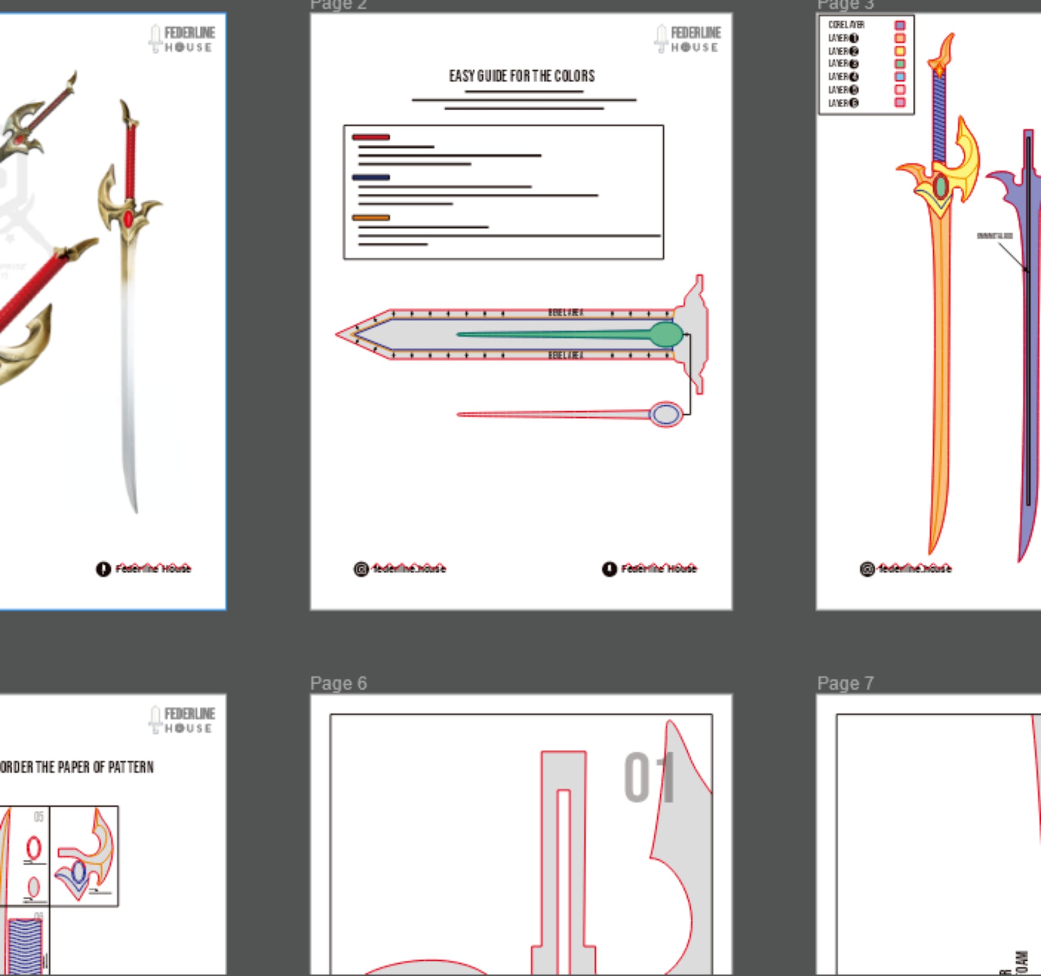 Prop Pattern: Cha Hae In's Sword from Solo Leveling Cosplay Template B ...