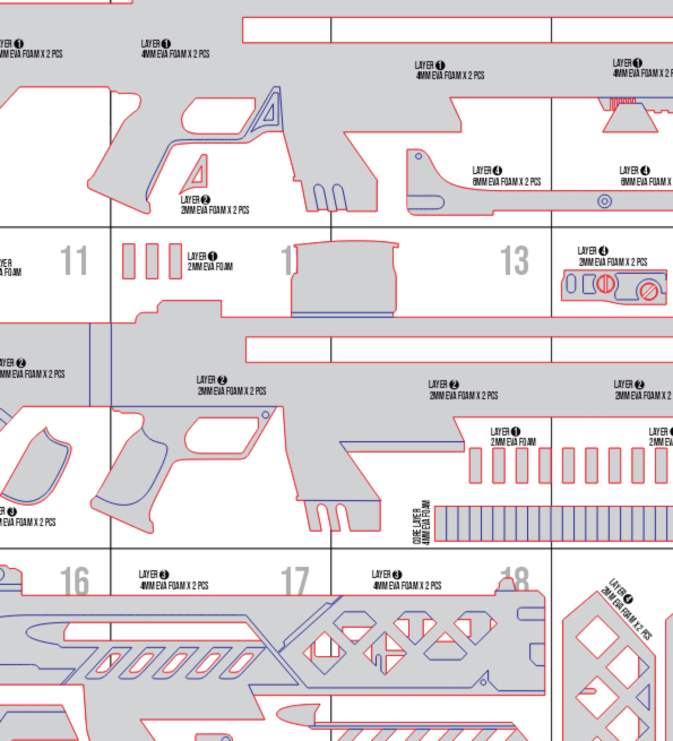 Prop Pattern: Rapi Gun from Nikke Goddess of Victory Cosplay Template ...