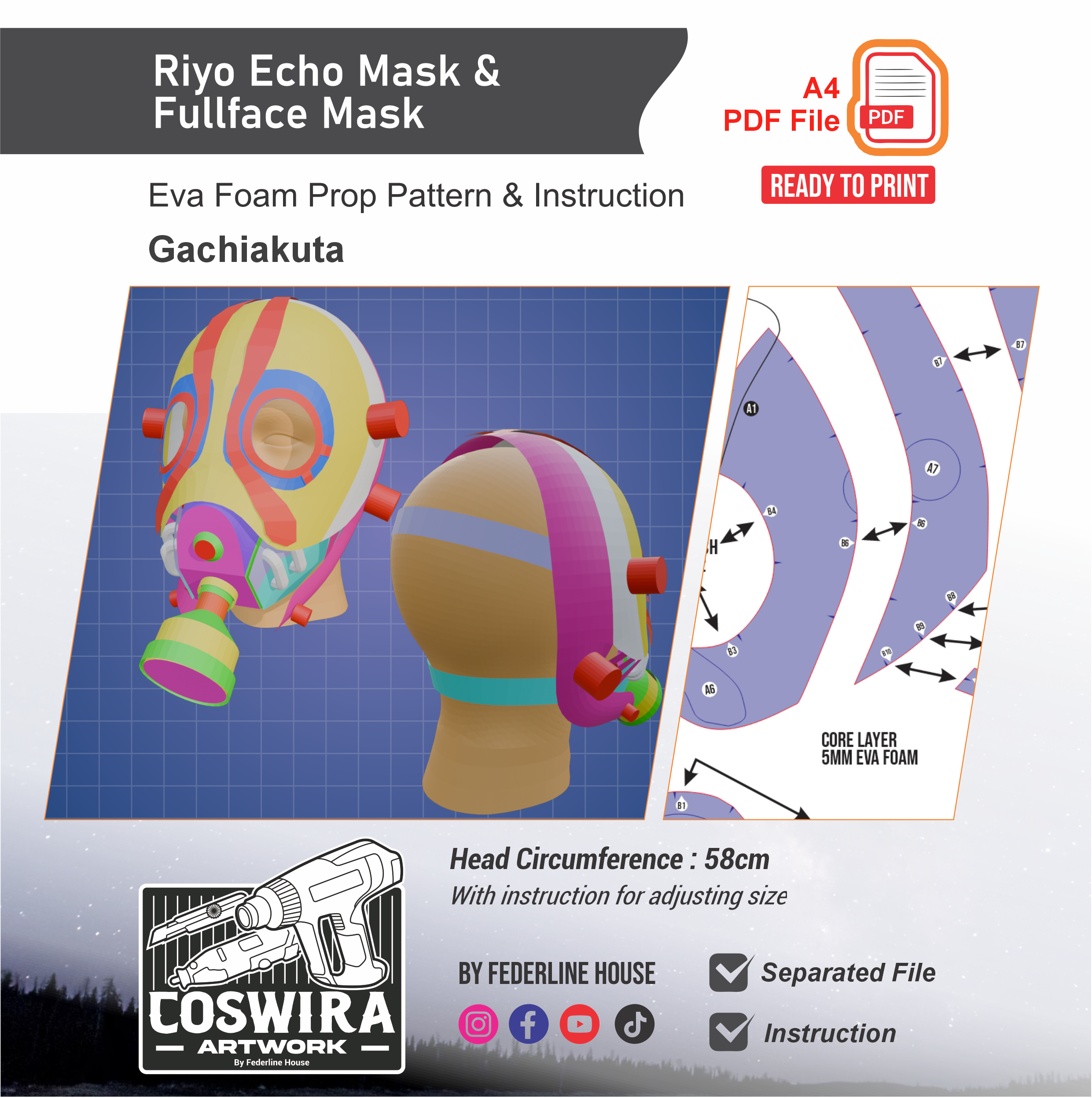 Gachiakuta Cosplay Prop Pattern – Coswira Artwork