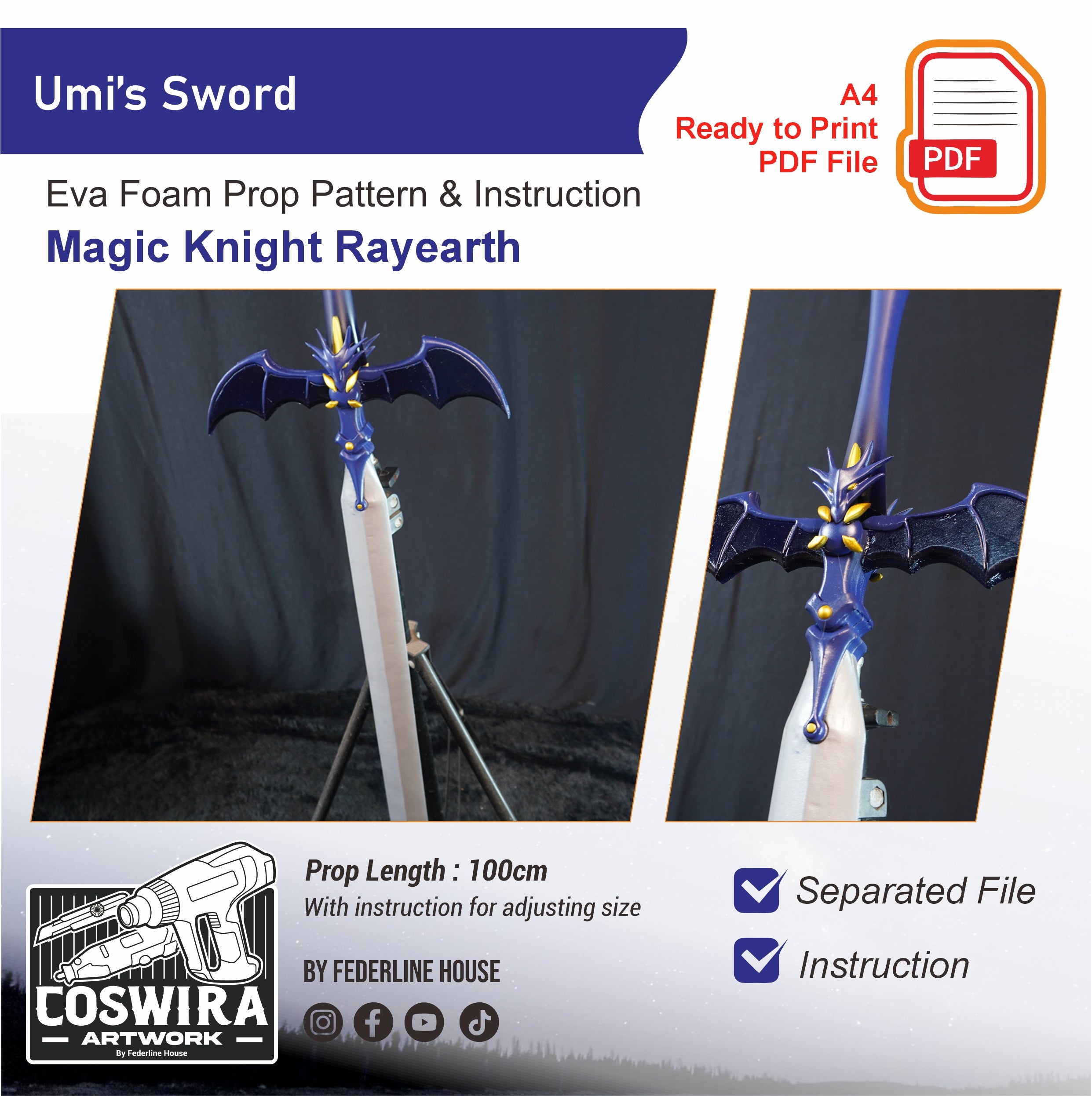 Magic Knight Rayearth Cosplay Prop Pattern – Coswira Artwork