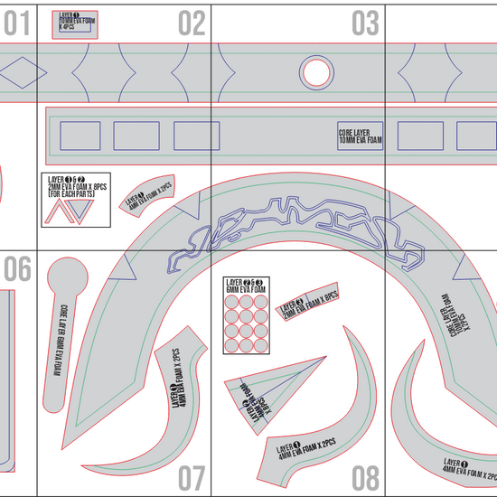 Zanka’s Lovely Assistaff Prop Pattern Template – EVA Foam Pattern for ...