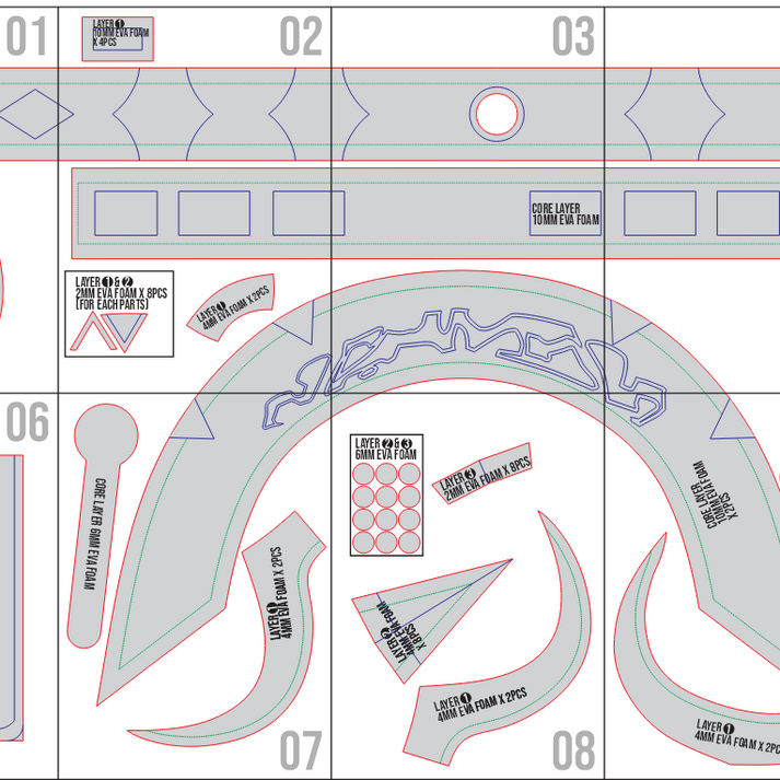 Zanka’s Lovely Assistaff Prop Pattern + Video Template – EVA Foam Patt ...
